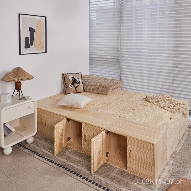 Solid Wood Bed Box Storage Cabinet Box Bed Splicing Tatami Wholesale ...