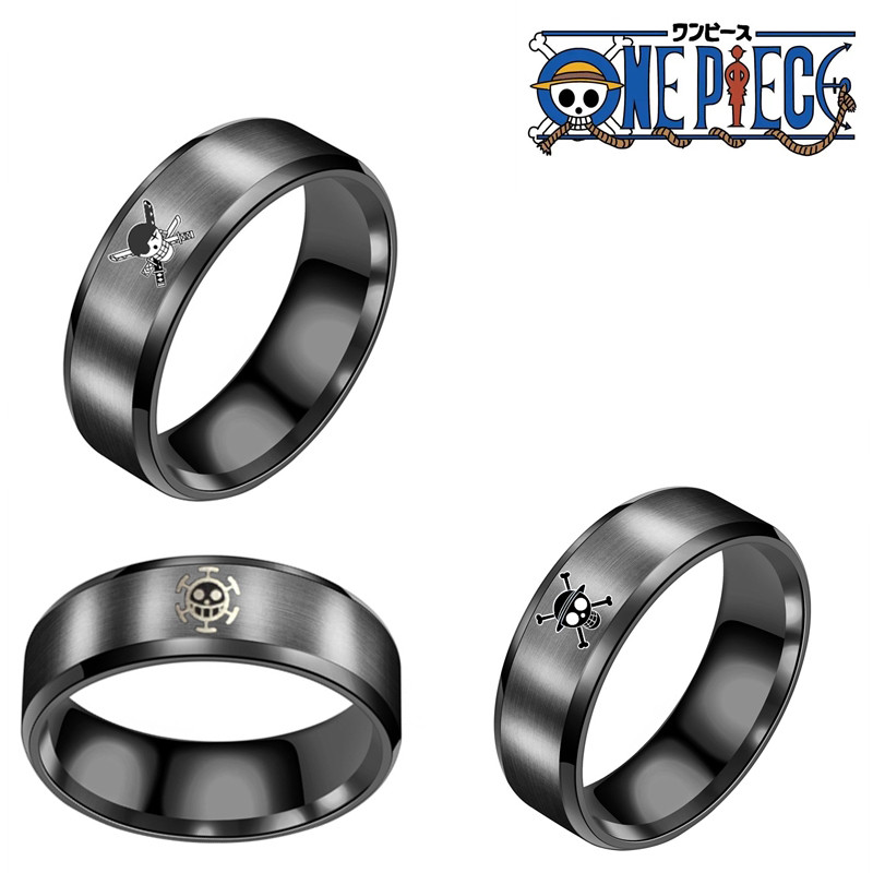 One Piece Stainless Steel Ring Heart Pirates Luffy Roronoa Zoro ...