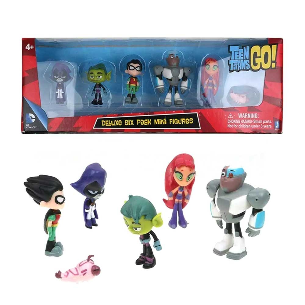6Pcs Teen Titans Go Figure Robin Raven Beast Boy Starfire Action Figures Model Toys | Shopee ...