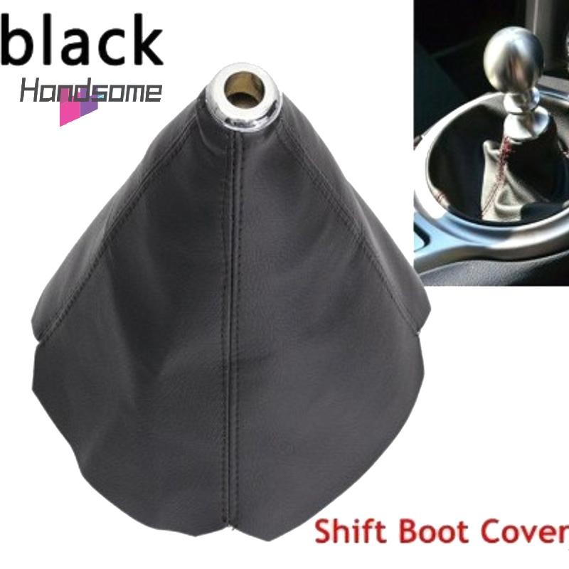 Handsome- Suede Leather Car Gear Shift Collars Carbon Fiber Auto Car ...