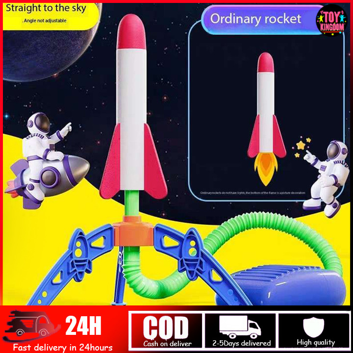 Kids Rocket Launch Toy Foam Rocket Launcher Toy Rocket Foot-operated ...