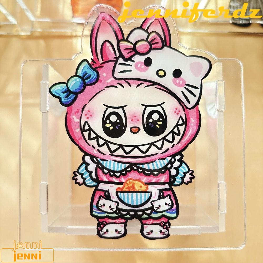 JENNIFERDZ labubu Pen Holder, Acrylic 10cm Stationery Storage Box, Cute ...