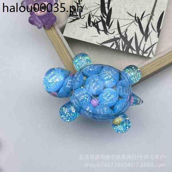 M MM Bean Glitter Into Oil Small Turtle Toy Pair Touch Mini Luminous ...