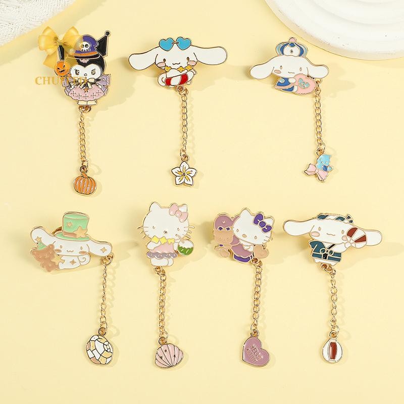 Chuffed> Kawaii Kuromi Brooch Cartoon Enamel Pin Badges Cinnamoroll ...