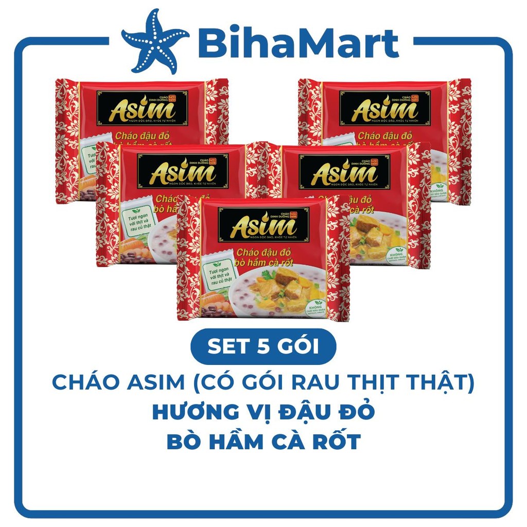 [SET5PACK] - Asiafoods - Asim Porridge Red Beans, Beef Stew with Fish ...