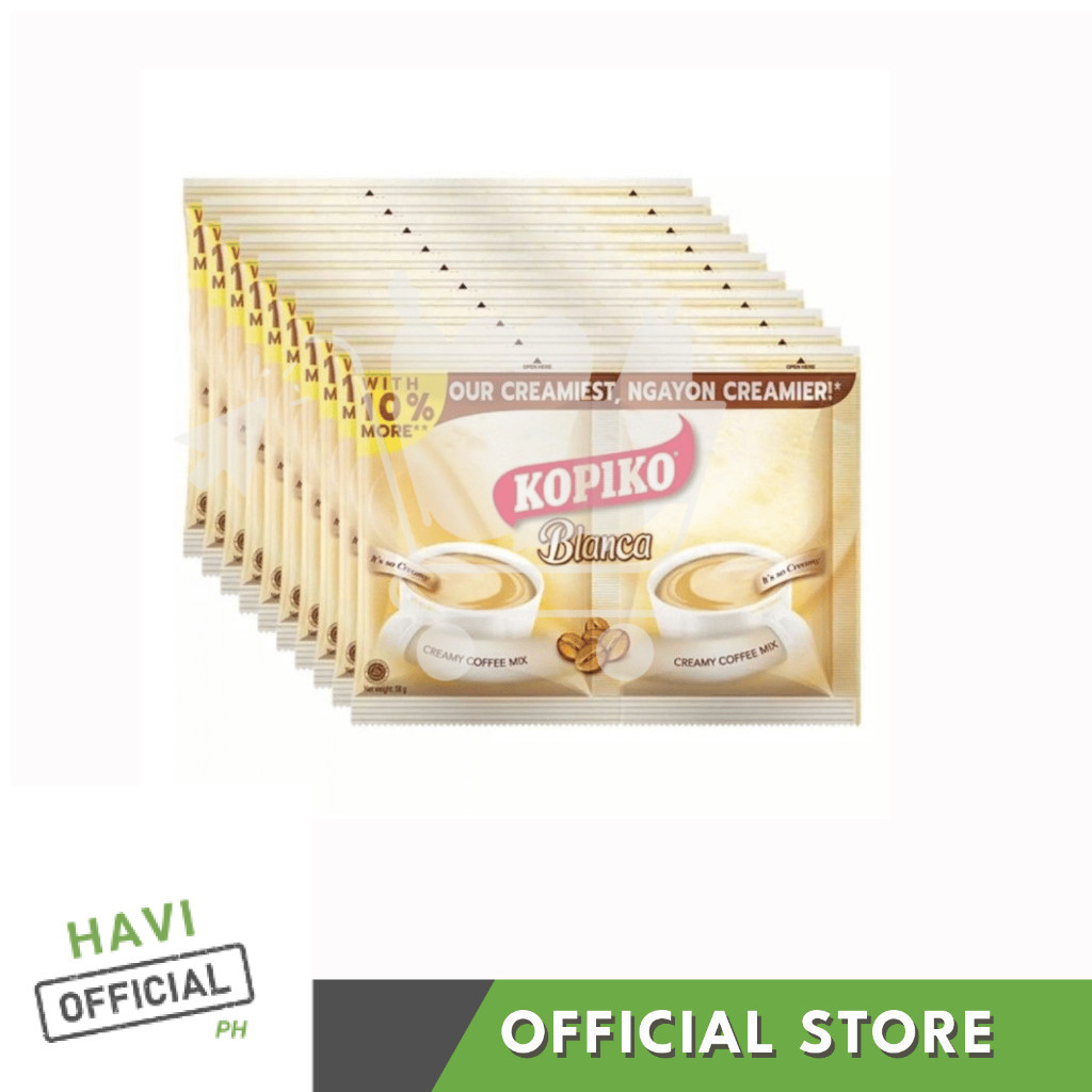 HAVI OFFICIAL KOPIKO BLANCA TWIN PACK 3IN1 COFFEE 58G x 10PCS | Shopee ...