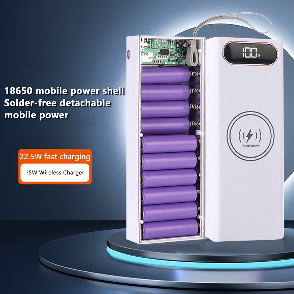 20 Sections 18650 Soldering Free Detachable Mobile Power Case 22.5W ...