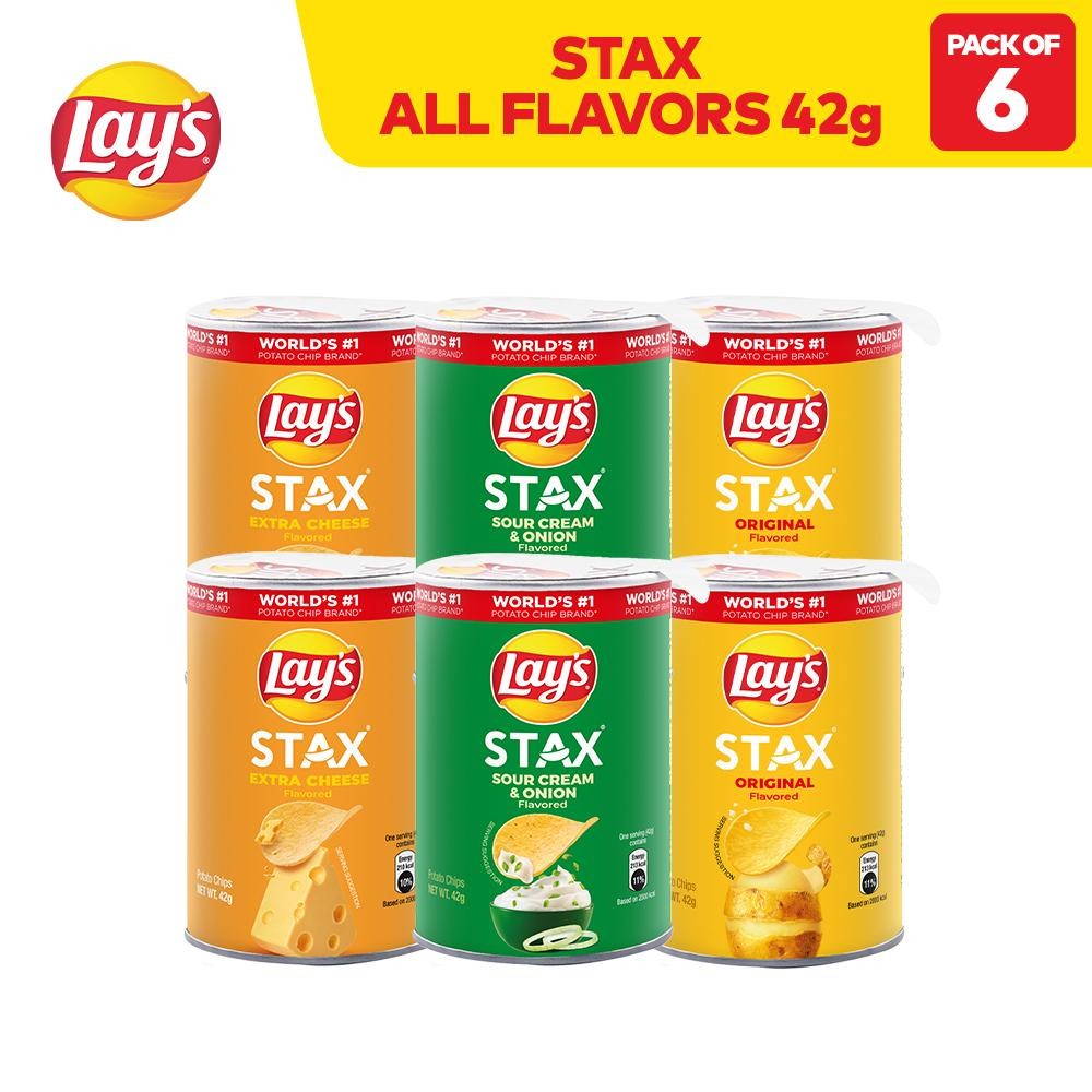 Lay's Stax All Flavors Potato Chips 42g - Pack of 6 | Shopee Philippines