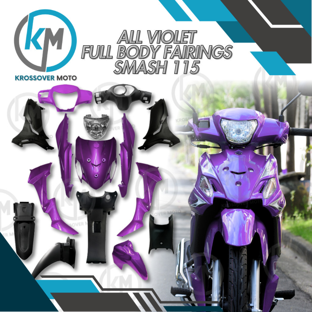 ALL VIOLET FULL BODY FAIRINGS FOR SUZUKI SMASH 115 DISC BRAKE TYPE ...