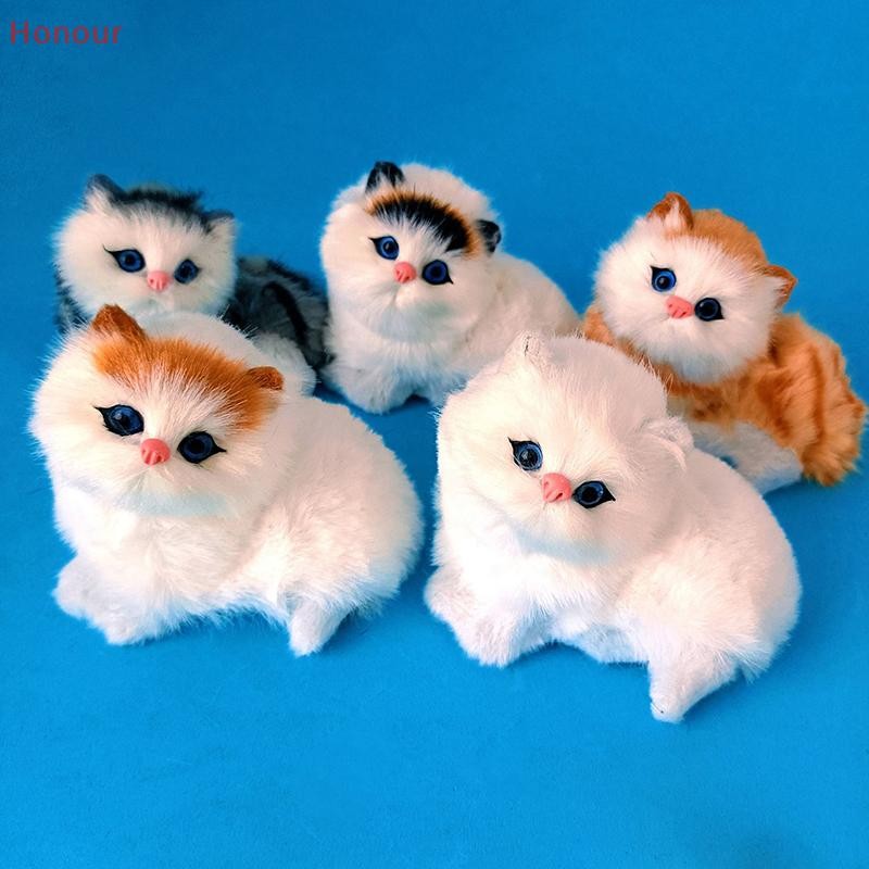 [Honour] Cute Simulation Cat Plush Toys Soft Stuffed Kitten Model Fake ...