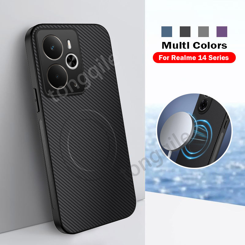 Case For Realme 14 14T 5G Realme14 Realme14T 2025 Carbon Fiber Soft TPU ...