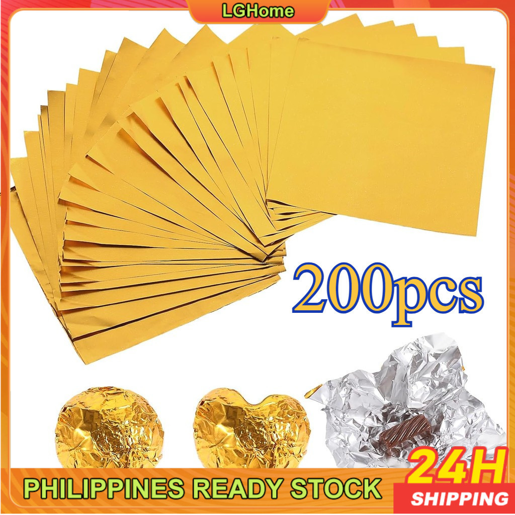 200pcs Gold Chocolate Wrapper Aluminum Foil Chocolate Wrapper Candy ...