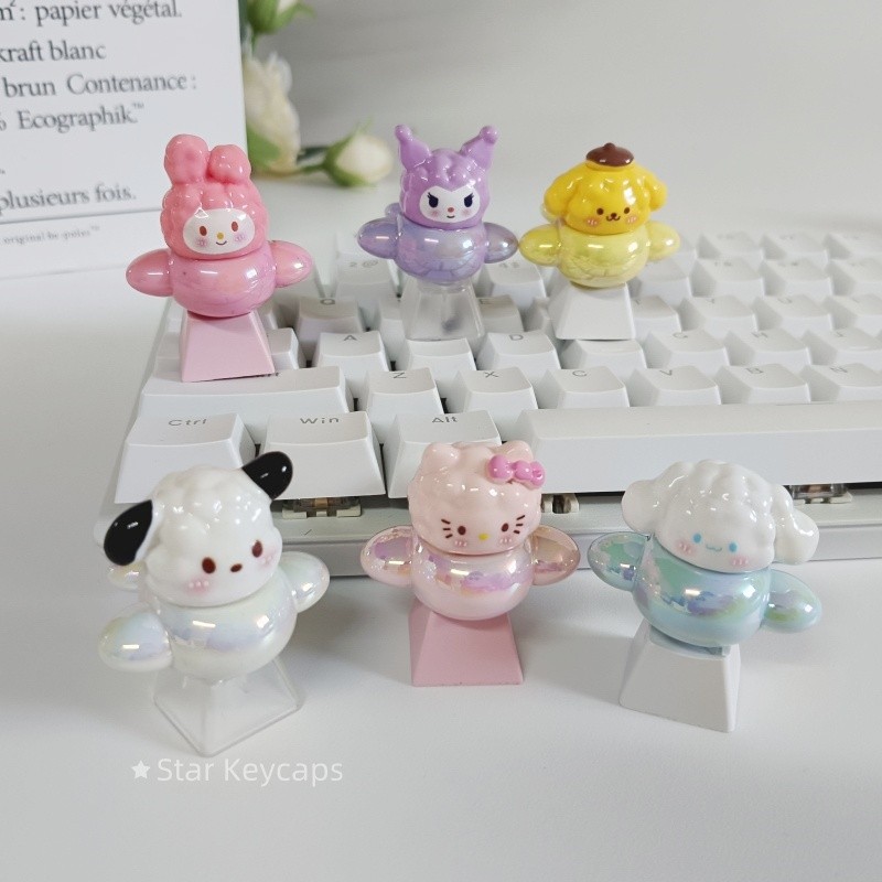 Cute Cartoon Aircraft Kuromi Sanrio Keycaps Customized MX Switch Gamer ...