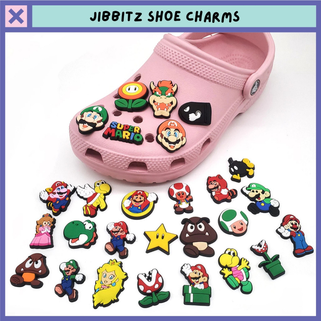 [Hatah Hatah] Jibbitz Cute Kawaii Super Mario Luigi Shoe Charms ...