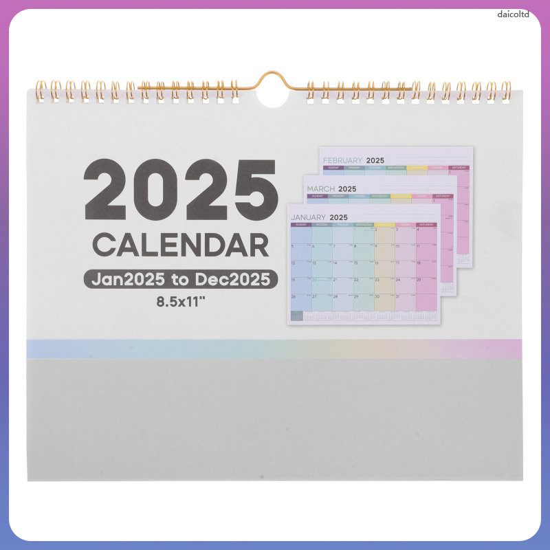 2025 Calendar Clear Printed Hanging Home Accessory Daily Monthly Desk ...