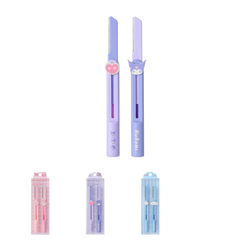 MINISO Sanrio Characters Portable Retractable Eyebrow Razor (2 Pack ...