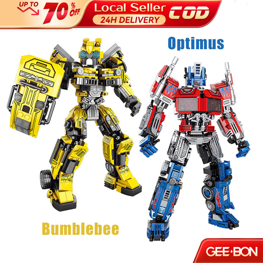 GEEBON Transformers Building Blocks Toy Car Robot Optimus Prime & Bumblebee 617/805PCS | Shopee ...