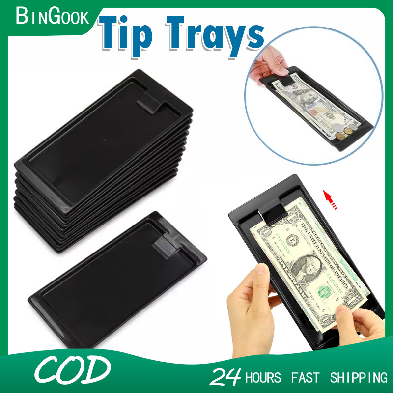 Black Bill Tray Bar Restaurant Multi-Purpose Rectangular Coin Tray Bill ...