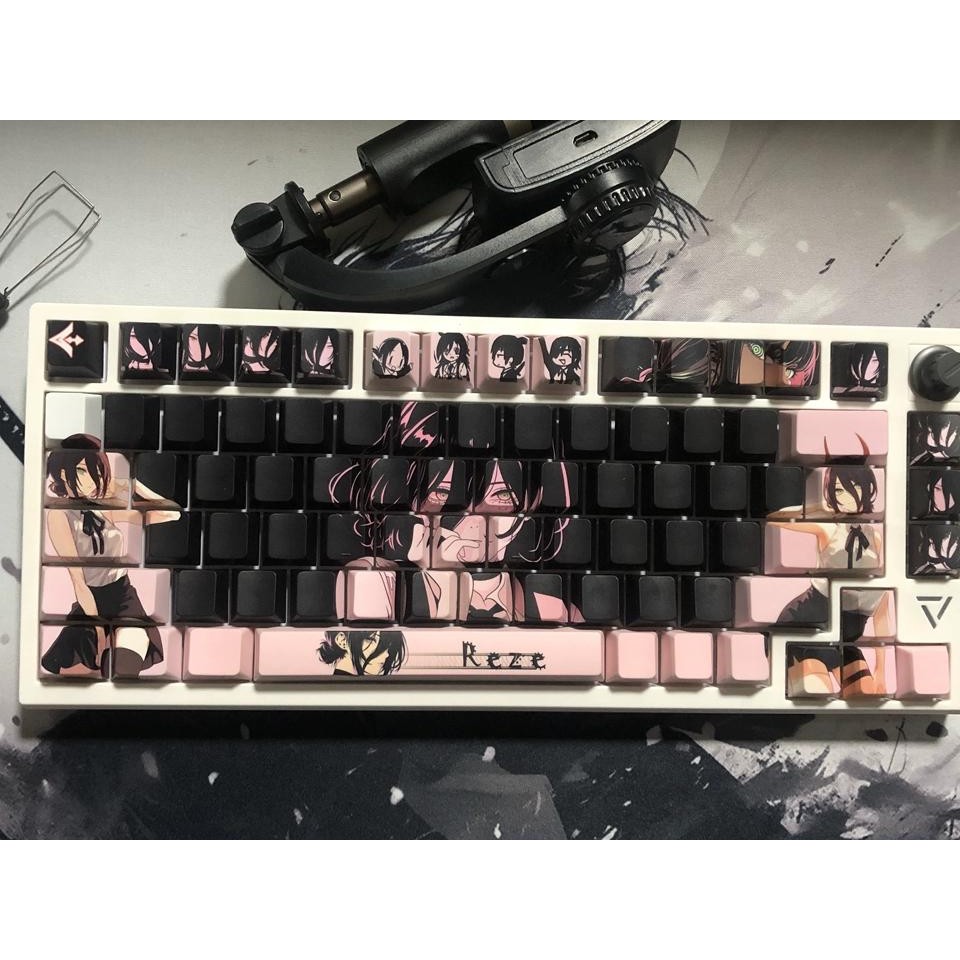 Reze Keycap Cherry Profile 70/105/118 Keys PBT Five-sided Dye ...