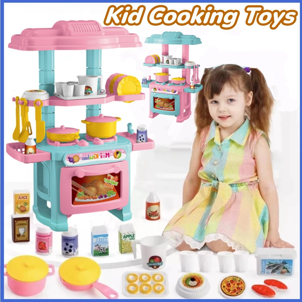 48pcs Children Mini Kitchen Cooking Toys Set Simulation Dinnerware ...
