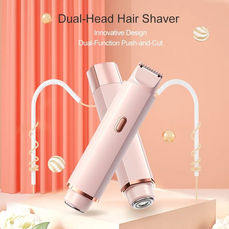 Hair Remover Women's Double Head Shaver Private Pubic Hair Trimmer ...