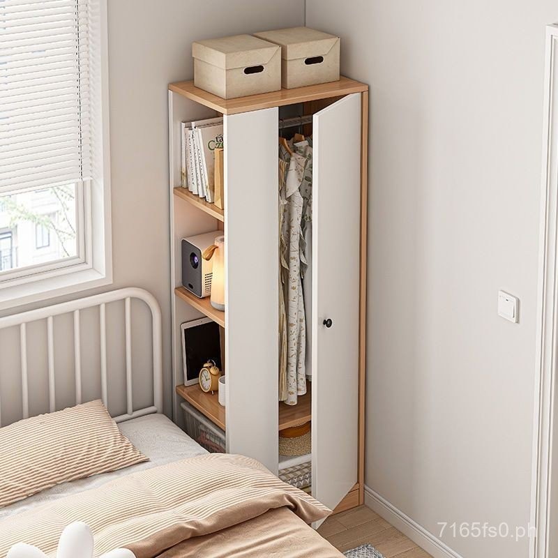 Household Bedroom Single-Door Wardrobe Corner Little Closet Covers an ...