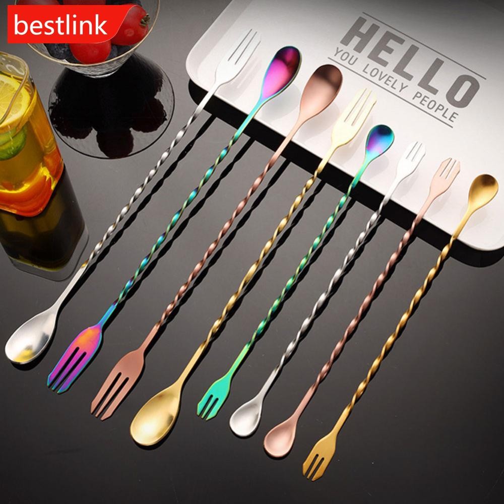 BESTLINK Stainless Steel Stir Bar Spoon Mixing Ounces Cocktail Spoon ...