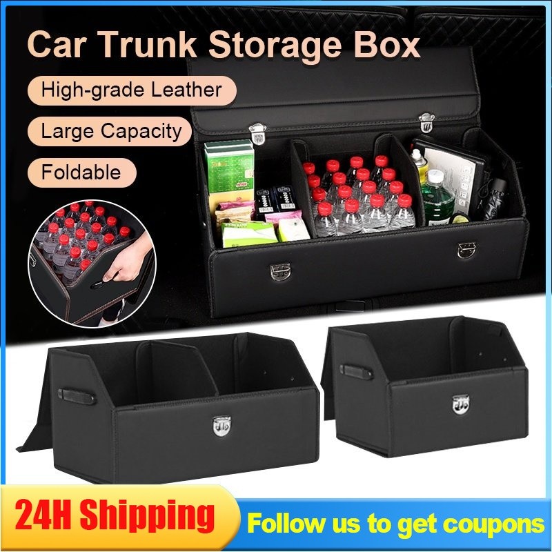 Foldable Car Trunk Storage Box Car Organizer Storage High-Grade Leather ...