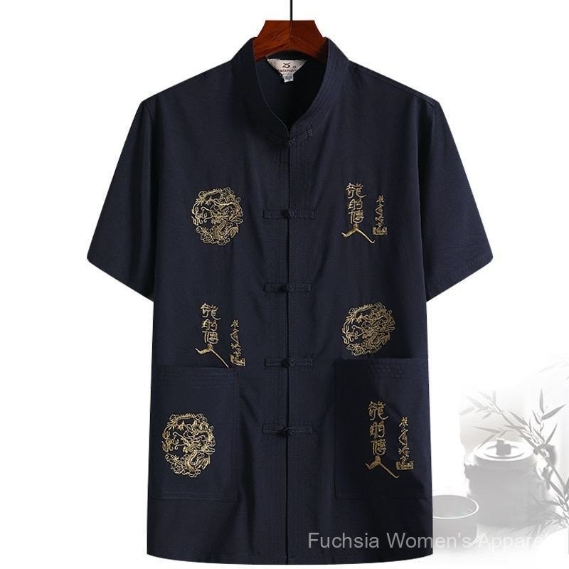 chinese collar men casual shirt for men chinese polo for men summer ...