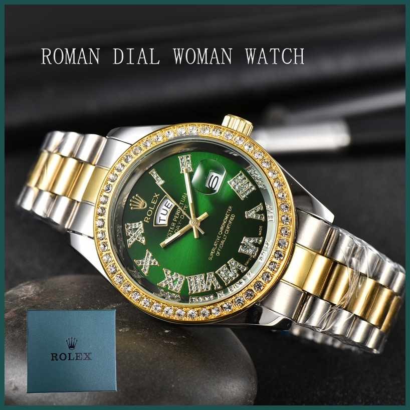 WomenE_Watch~vL?Roman*ri?Calendar*SC@Diamond+Mt@Dial+SP@Stainless+yf ...