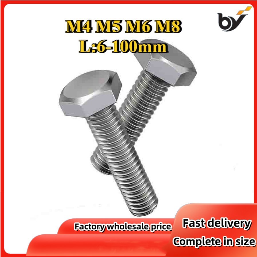 M4m5m6m8 304 Stainless Steel Reverse Thread External Hexagon Screw Left-hand Reverse Thread ...