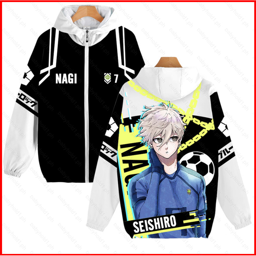 YB Blue Lock Jacket Long Sleeve Unisex Top Zipper Cosplay 3D Coat Reo ...