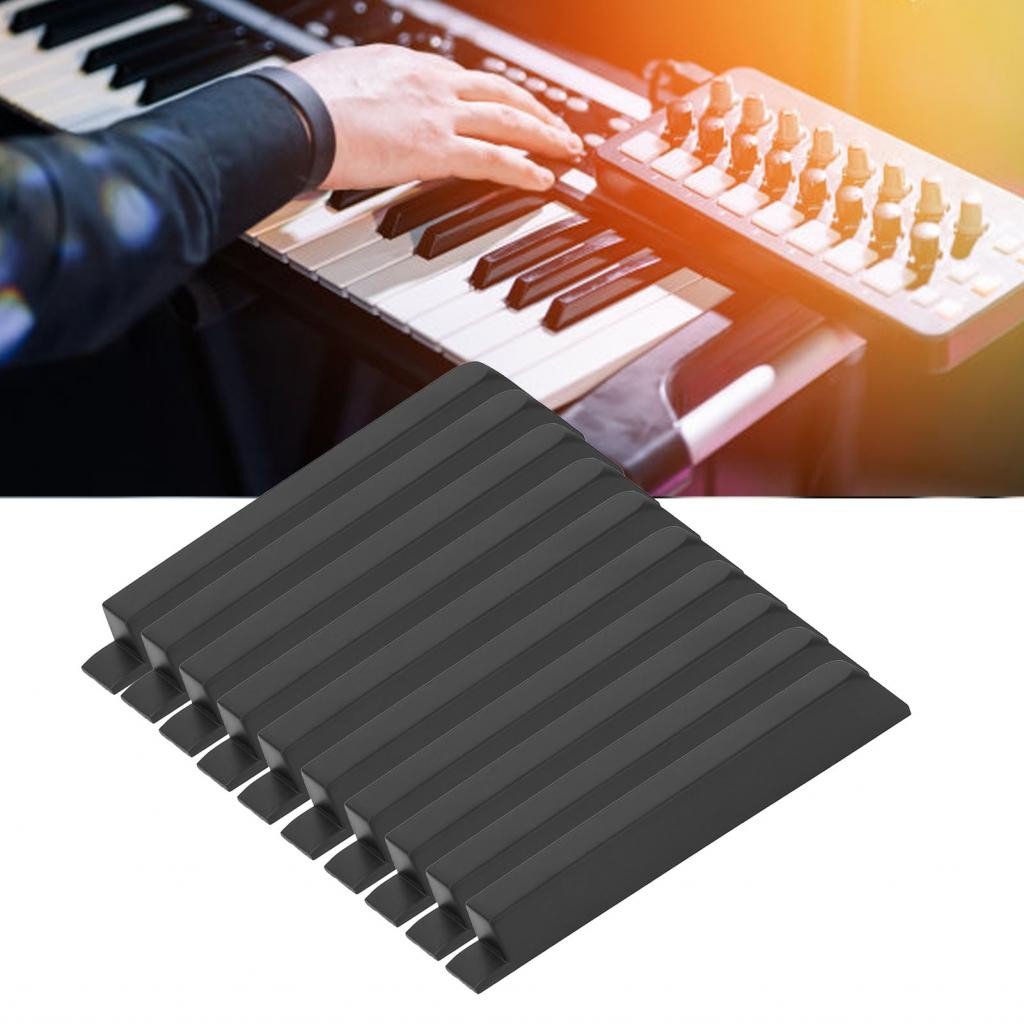 10 Pcs Black Piano Keys Matte Texture ABS Plastic Replacement Key For ...