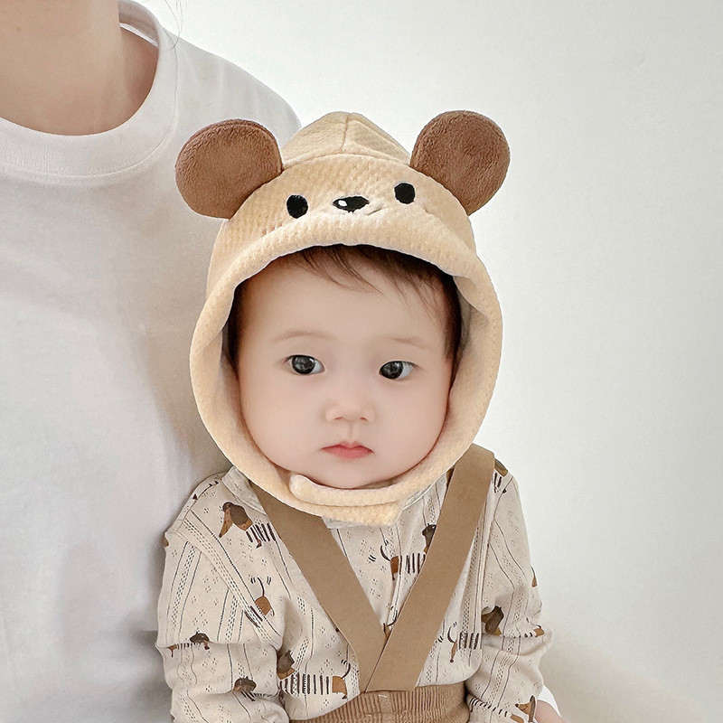 Soft Cotton Baby Bonnet Cartoon Bunny Bear Baby Hat Ear Protection ...