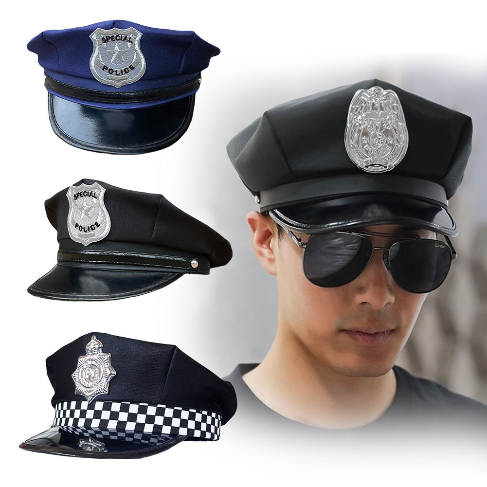 Uniform Military Hat with Badge for Police Performance Octagonal Hat ...