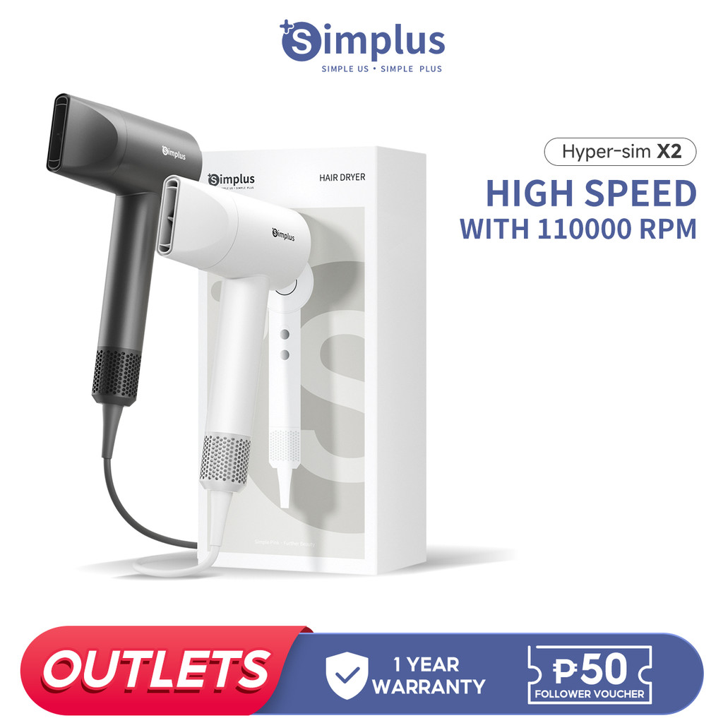 Simplus High Speed Hair Dryer Hair Blower 400 Million Negative Ions 3 ...