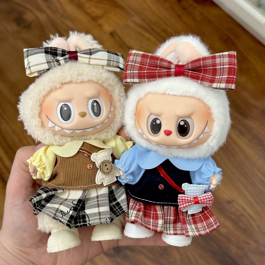 17cm labubu Baby Clothes Vinyl labubu Preppy Style Set 1st Generation ...