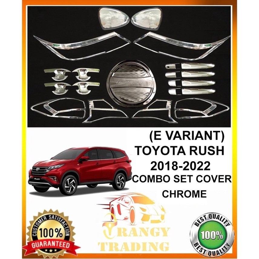 Toyota Rush 2018 to 2025 E Garnish Combo set with side mirror cover ...