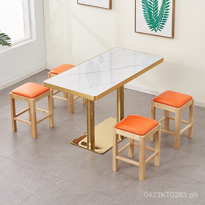 Snack Shop Dining Table Gold Edge Combination Commercial Noodle Shop ...