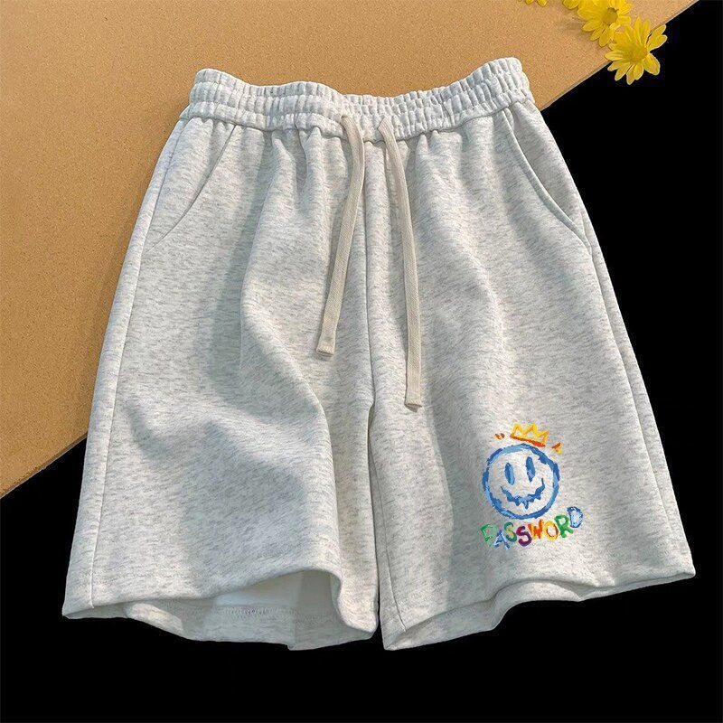 Summer American style new trend fun smiley face print loose sports ...