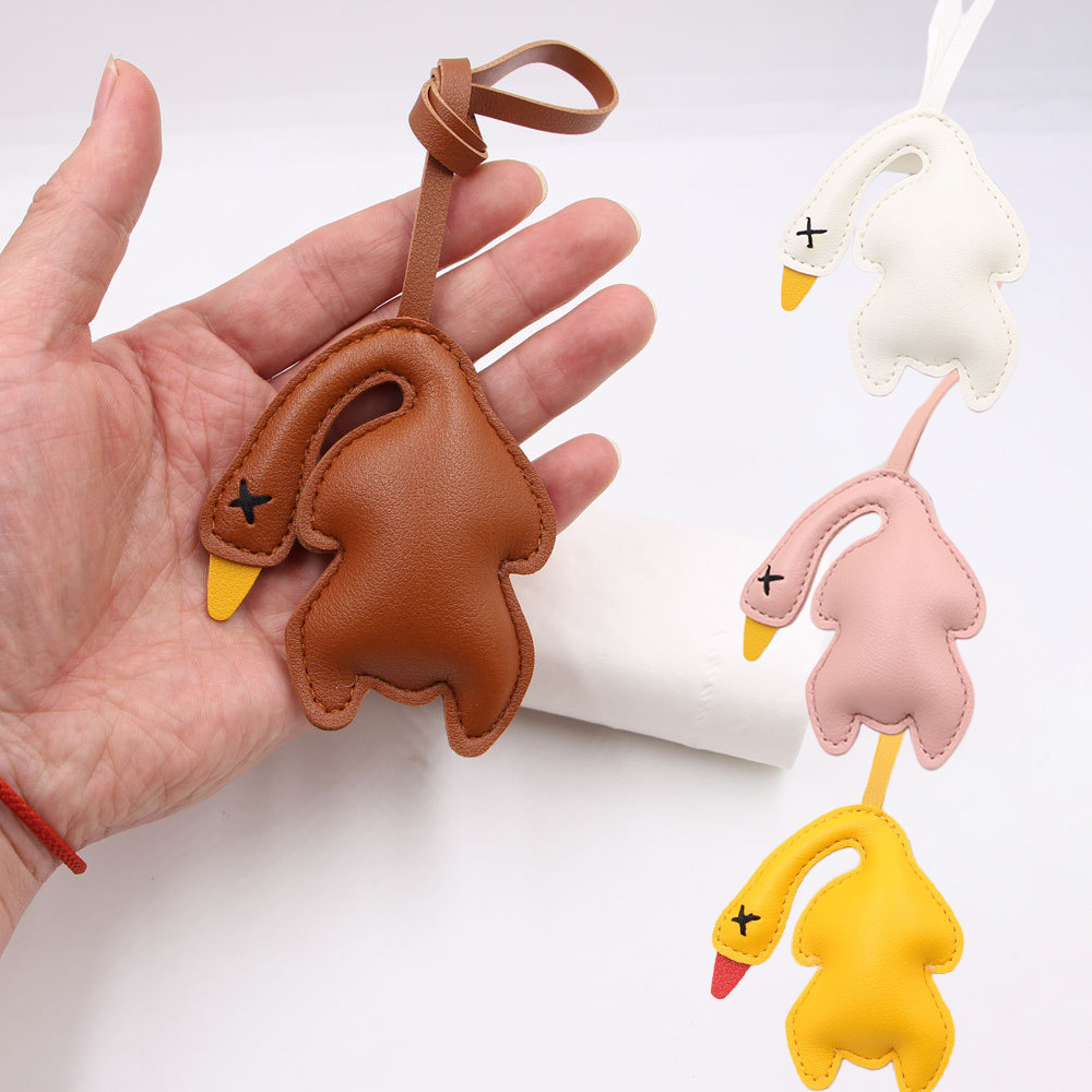Funny Roast Duck Key Ring Creative 3D Pu Leather Peking Duck Keychains ...