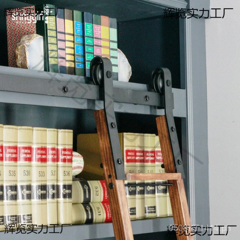 Wooden Ladder Slide Bookshelf Straight Ladder Wooden Ladder Mobile ...