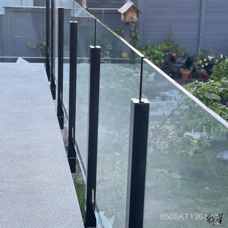 Platform Self-Built House Glass Stair Handrail Rural Black Rural ...