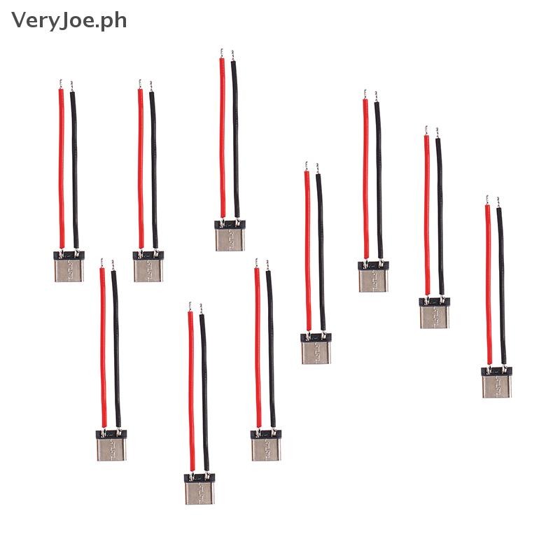 [VeryJoe] 10Pcs Micro USB Type-C 2Pin Horizontal 2P Simple Soldered ...