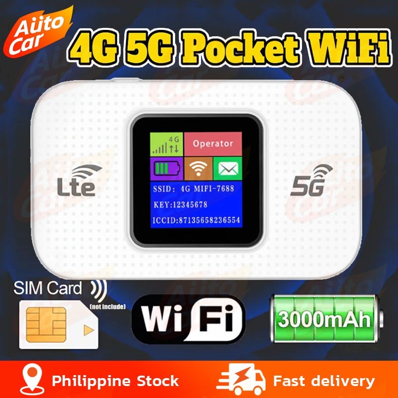 【3000mAh】MF680 150Mbps 4G 5G LTE Pocket WiFi Openline Hotspot Router Modem MIFI Universal Sim ...