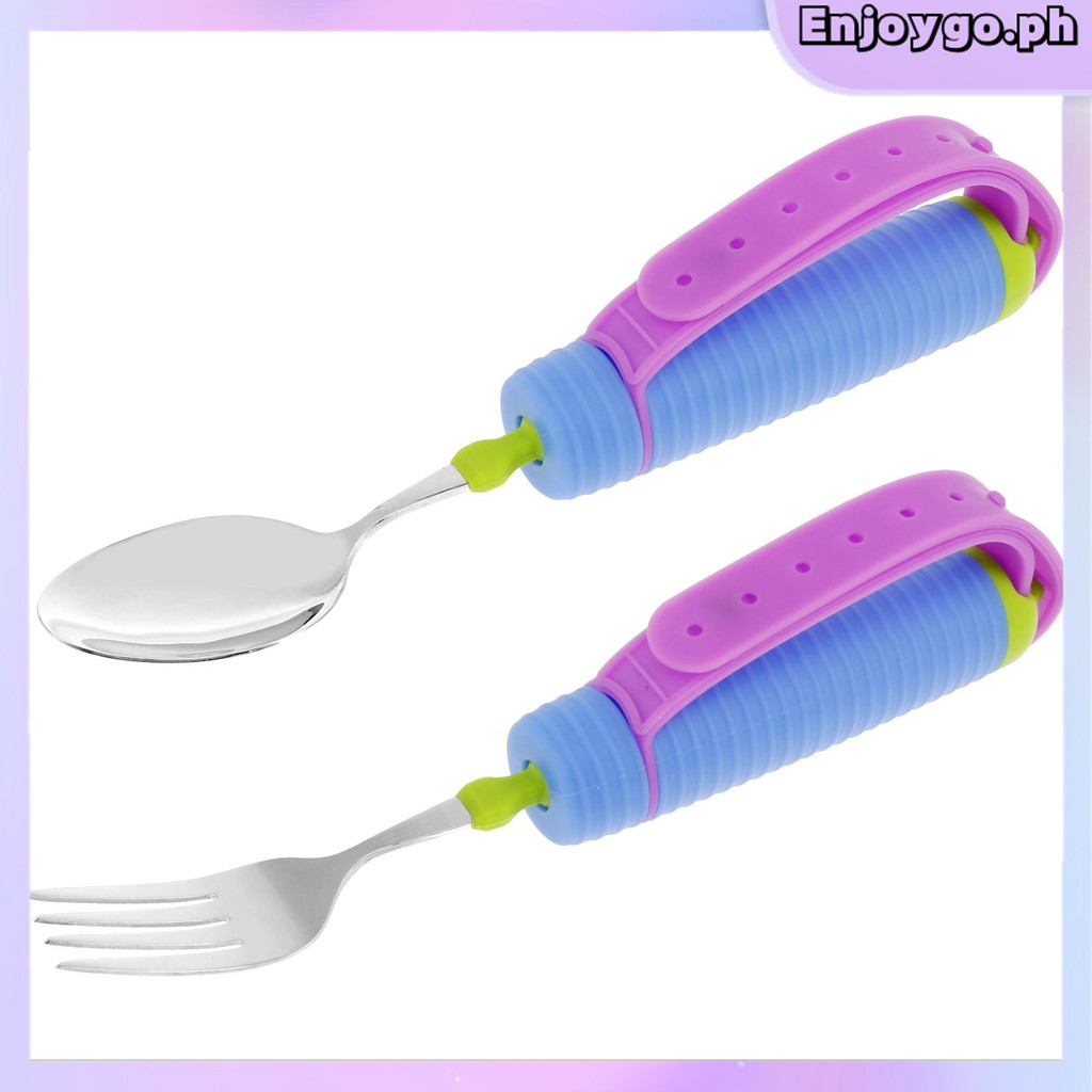 Adaptive Utensils 360° Rotatable Adaptive Spoon and Fork with Nonslip ...