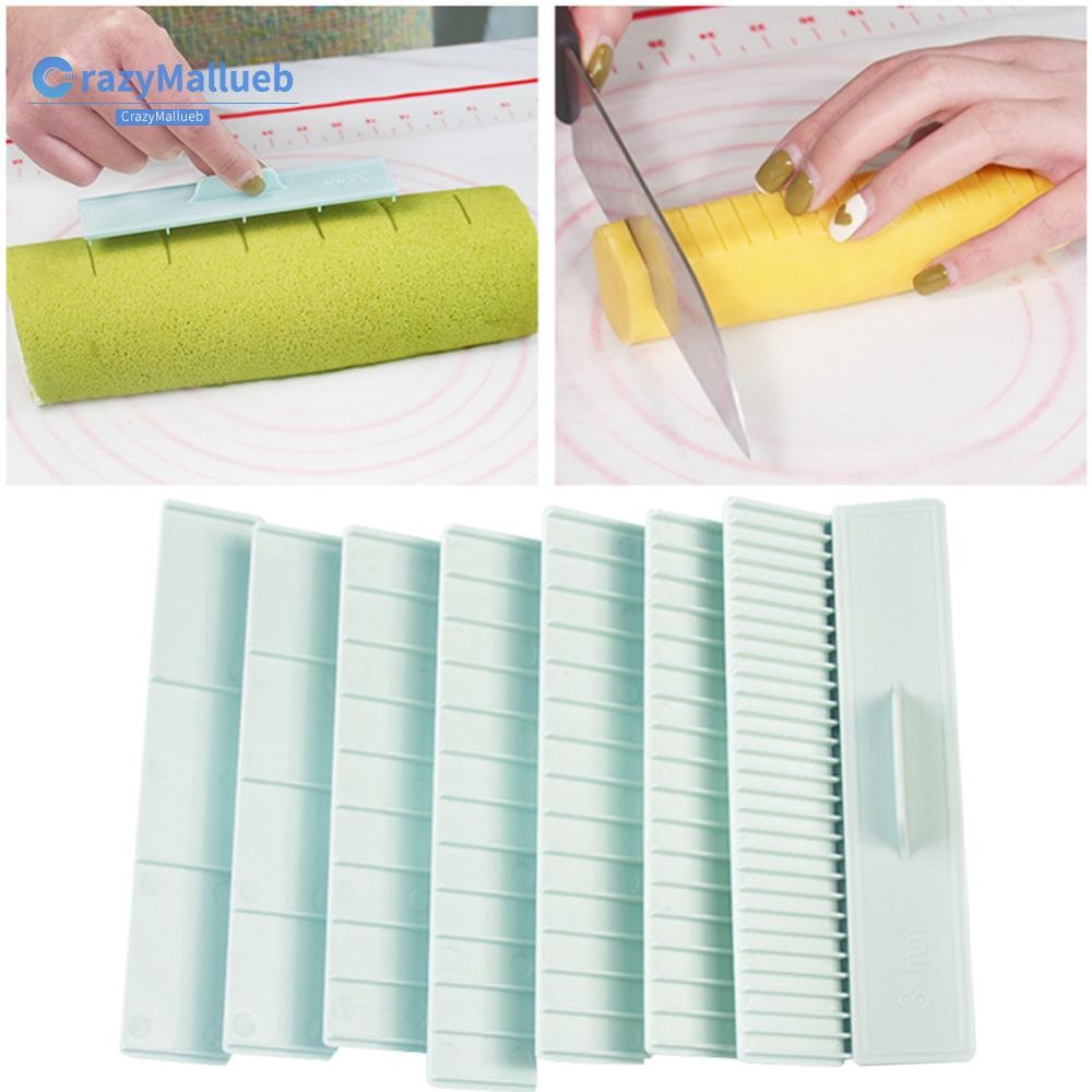 8 Pcs Pastic Biscuit Cake Rolling Mold Graduated Scale Balance Ruler ...