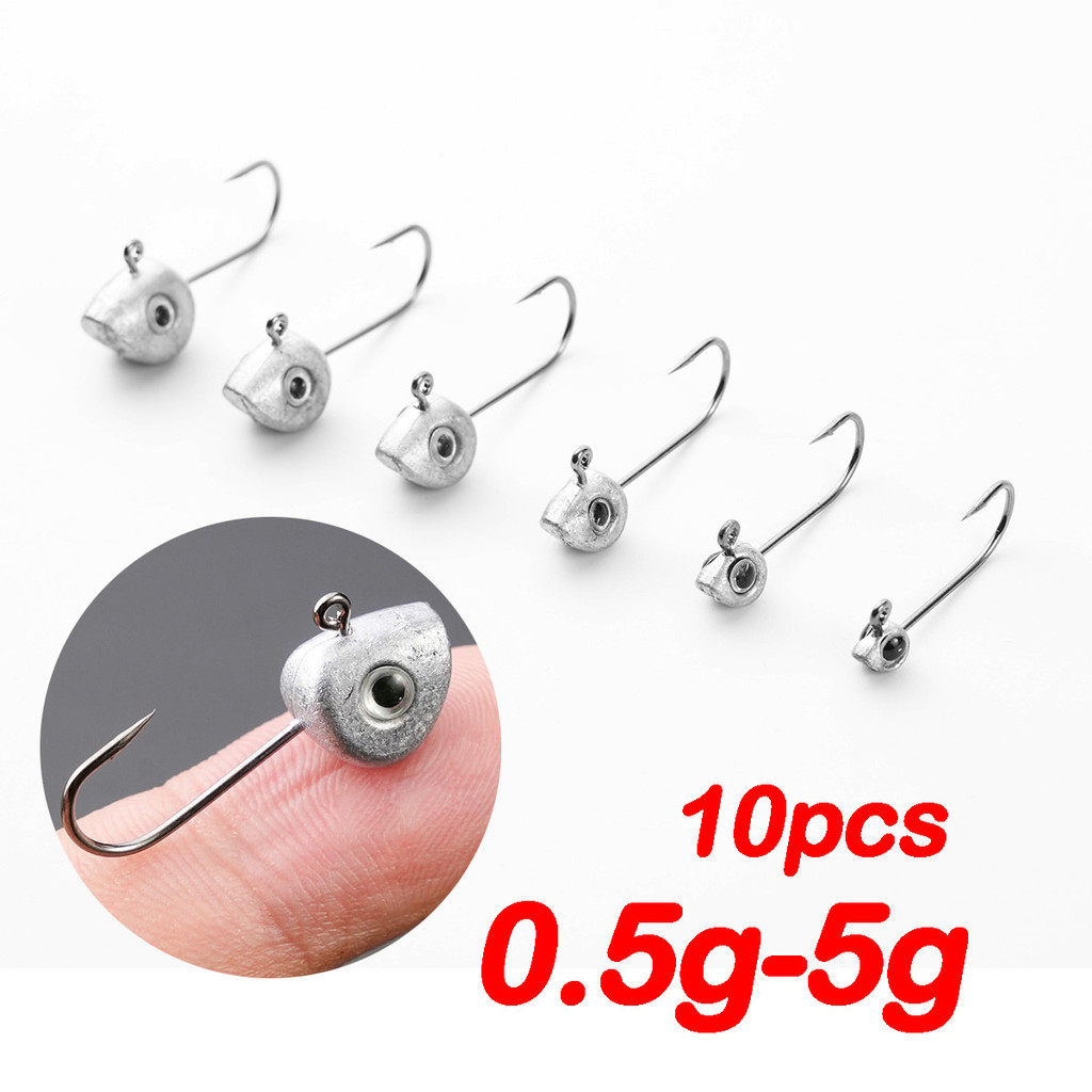 10pcs Mini Jig Head Hook 3D Eyes 0.5g 1g 2g 3g 4g 5g Bass Crappie ...