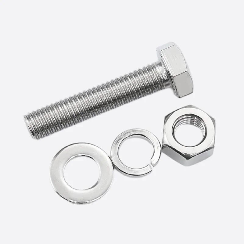 5Pcs 304 Stainless Steel Hex Head Screws Nuts Flat Washers Lock Washers Set Bolts M4 M6 M8 M10 ...