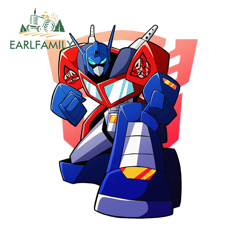 EARLFAMILY 13cm Transformers Optimus Prime Car Stickers Interesting ...